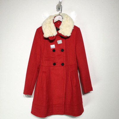 品牌折扣   时尚毛呢外套G23-L0340毛领可拆