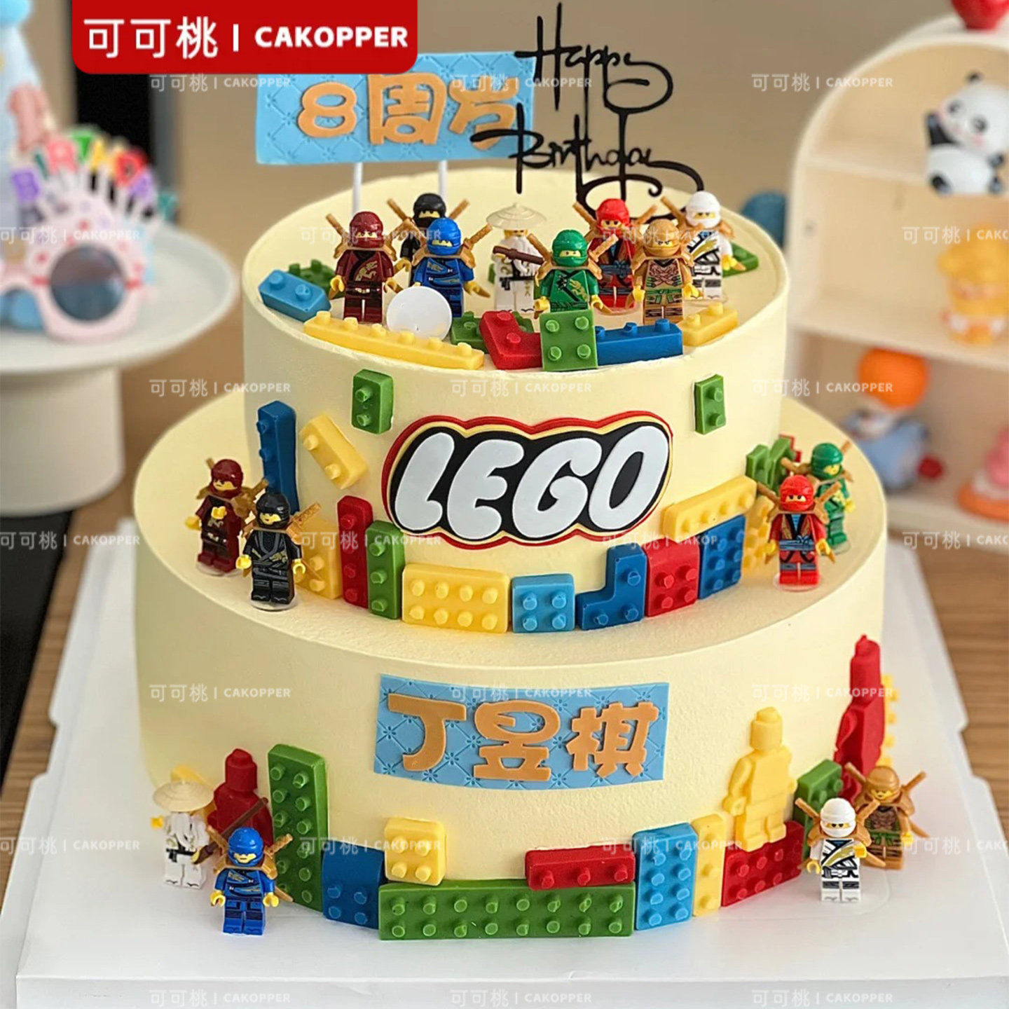 乐高人物公仔摆件儿童生日蛋糕烘焙纸杯围边装饰忍者积木主题插件
