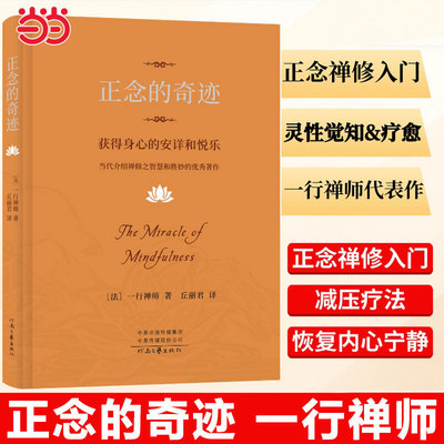 当当网正版书籍 正念的奇迹：获得身心的安详和悦乐 一行神师 著 丘丽君 译 当代介绍禅修之智慧和胜妙的著作 河南文艺出版社