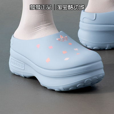 阿迪达斯三叶草女鞋2026新款运动透气休闲防滑拖鞋沙滩鞋KH5902
