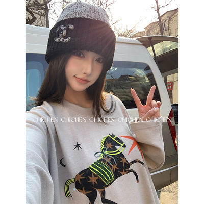 CHICHEN-马到成功-圆领宽松彩色印花T