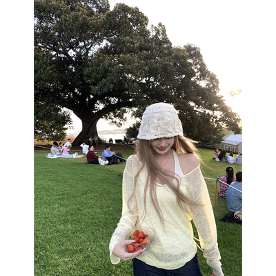 轻薄宽松微透罩衫亲肤针织背心