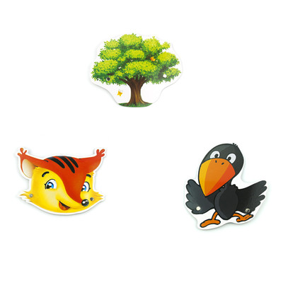 狐狸和乌鸦动物头饰纸质课本剧角色表演道具幼儿园教学舞台游戏用