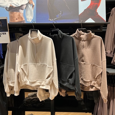 NIKE耐克25春新款24.7女子梭织立领半拉链运动休闲套头卫衣HQ8189