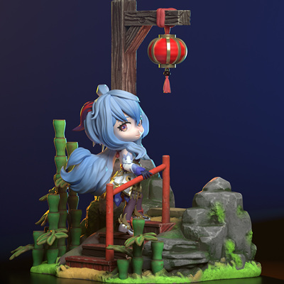 T088 Ganyu Supported GK白模手办 光固化3D打印 STL图纸 sfw