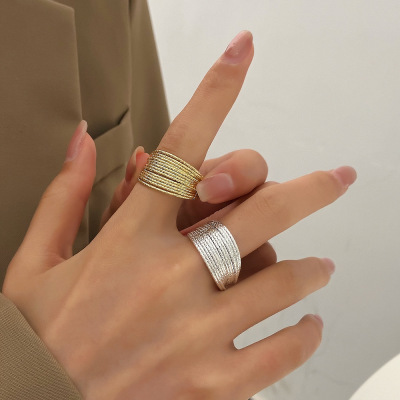 欧美轻奢戒指 exaggeration multi-layer open rings Finger ring