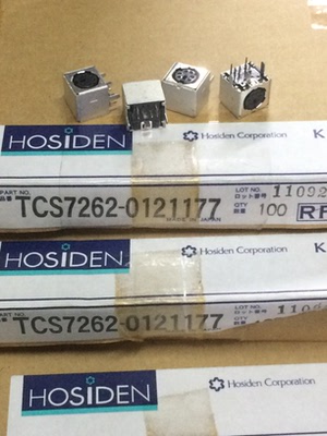 HOSIDEN连接器TCS7262-0121177 PS2插座6Pin 原装公司仓储100/盒