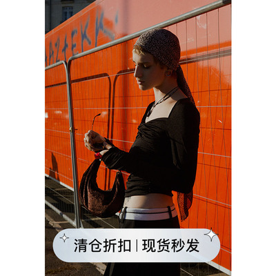 弹力抽褶打底显瘦针织衫