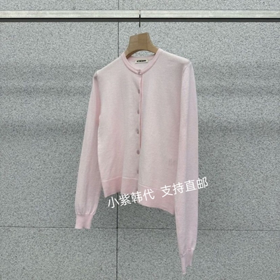 AT THE BAGEL韩国东大门代购26春新款女装纯色净版圆领针织开衫女