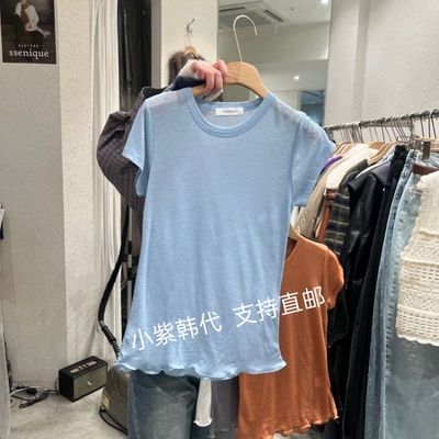SSEMIENNE 韩国东大门代购 26春夏新款简约百搭净版圆领短袖T恤女