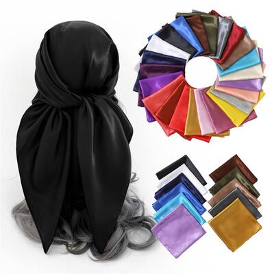 Solid color scarf for women versatile shoulder bag headscarf