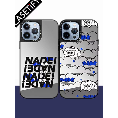 适用苹果iPhone14plus15CASETI联名13promax镜面xsmax网红NADE眼睛云朵xr壳12pro防摔11女款高级感xsXR保护套