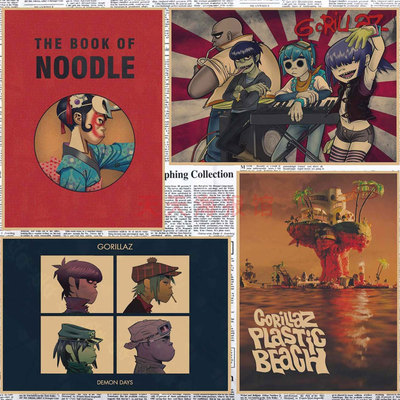 复古是虚拟摇滚乐队海报gorillaz