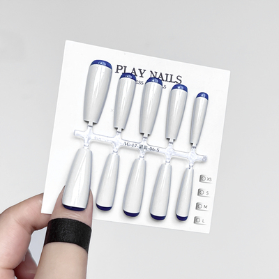 穿戴甲 轻奢法式月底高级纯色甲油胶设计美甲 小众AB显白美甲贴片