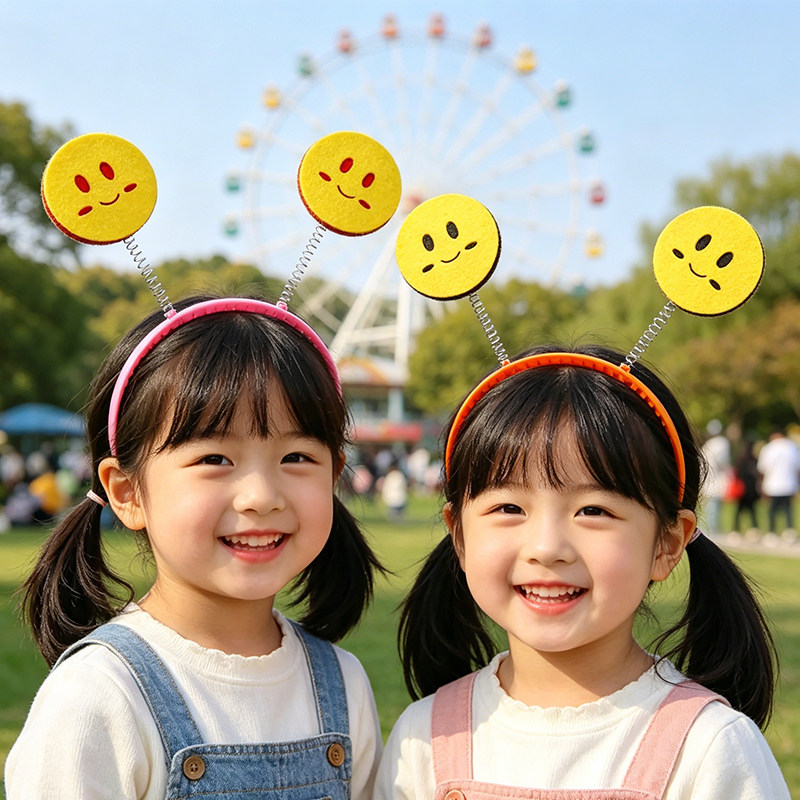 原创笑脸发箍儿童幼儿园头箍可爱表情包亲子装拍照聚会装饰头饰