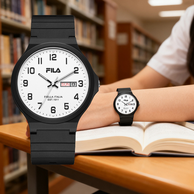FILA斐乐手表男女款学生初高中考试专用静音石英腕表儿童男孩6691
