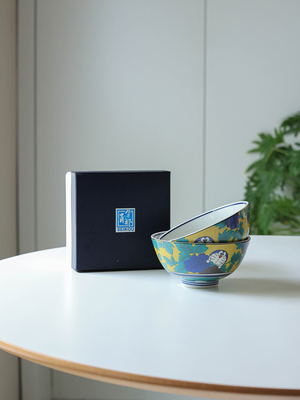 【梦田良品】九谷烧联名哆啦A梦叮当猫日式饭碗礼物两只装餐碗