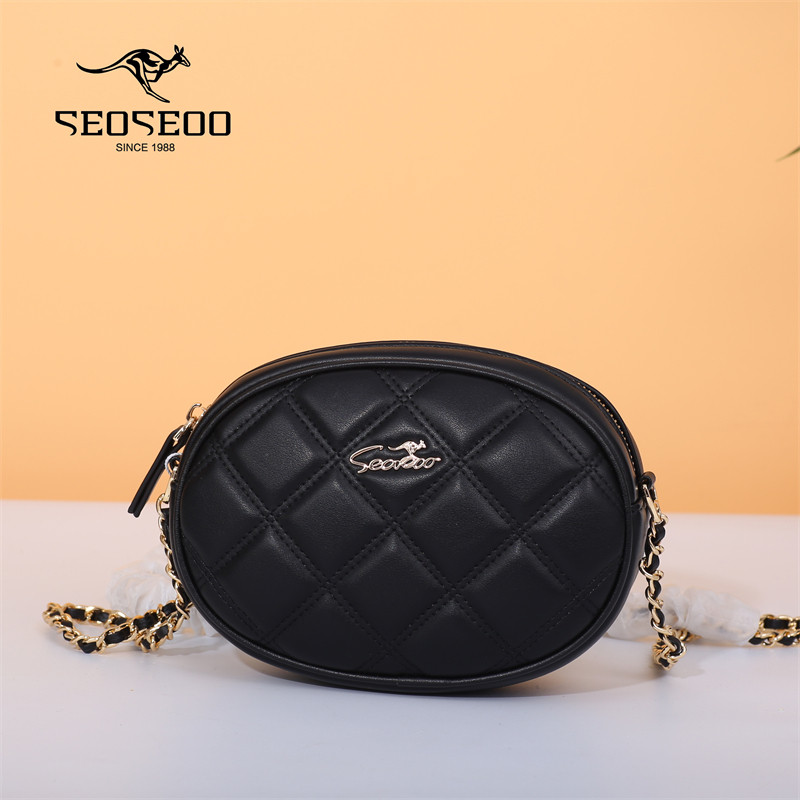 SEOSEOO南澳袋鼠女包百搭椭圆包时尚链条包轻便791120单肩斜挎包_虎窝淘