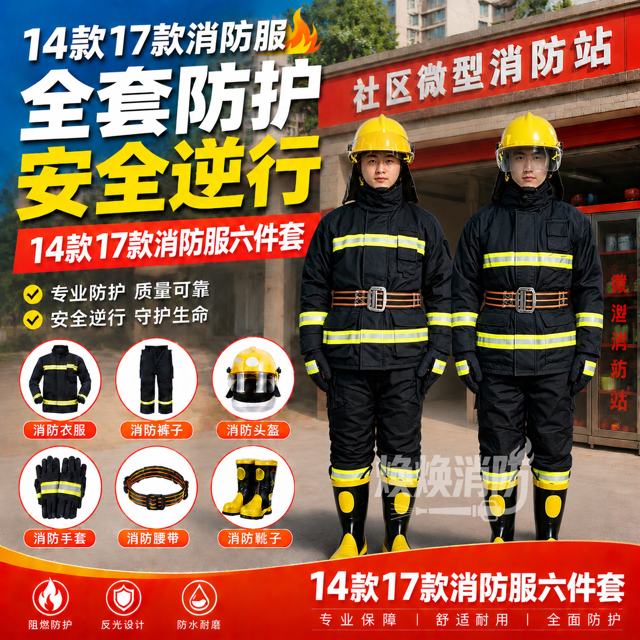14消防服套装消防服防护17款灭火防护服3C认证消防战斗服消防20款