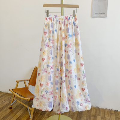 C4149印花松紧腰宽松休闲裤