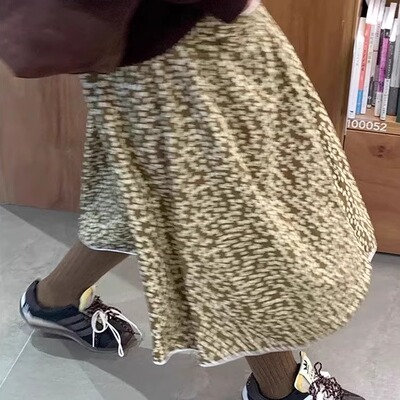 小末家秋落叶碎花半身裙