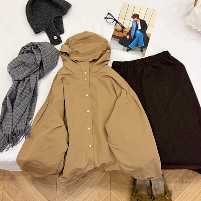 【清仓不tui换】日单elencare due短外套连帽夹克 带内胆 可拆卸