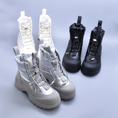 易穿脱~冬季百搭厚底休闲雪地靴女防水防滑羽绒靴加绒保暖潮包邮