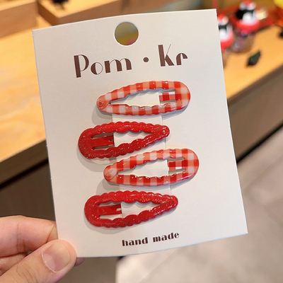 儿童红色发饰女童碎发刘海夹宝宝bb夹婴儿发卡头饰女孩侧边夹发夹