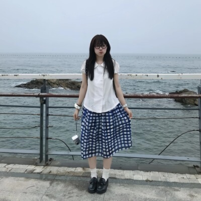 格子蓬蓬裙半身裙女夏季设计感