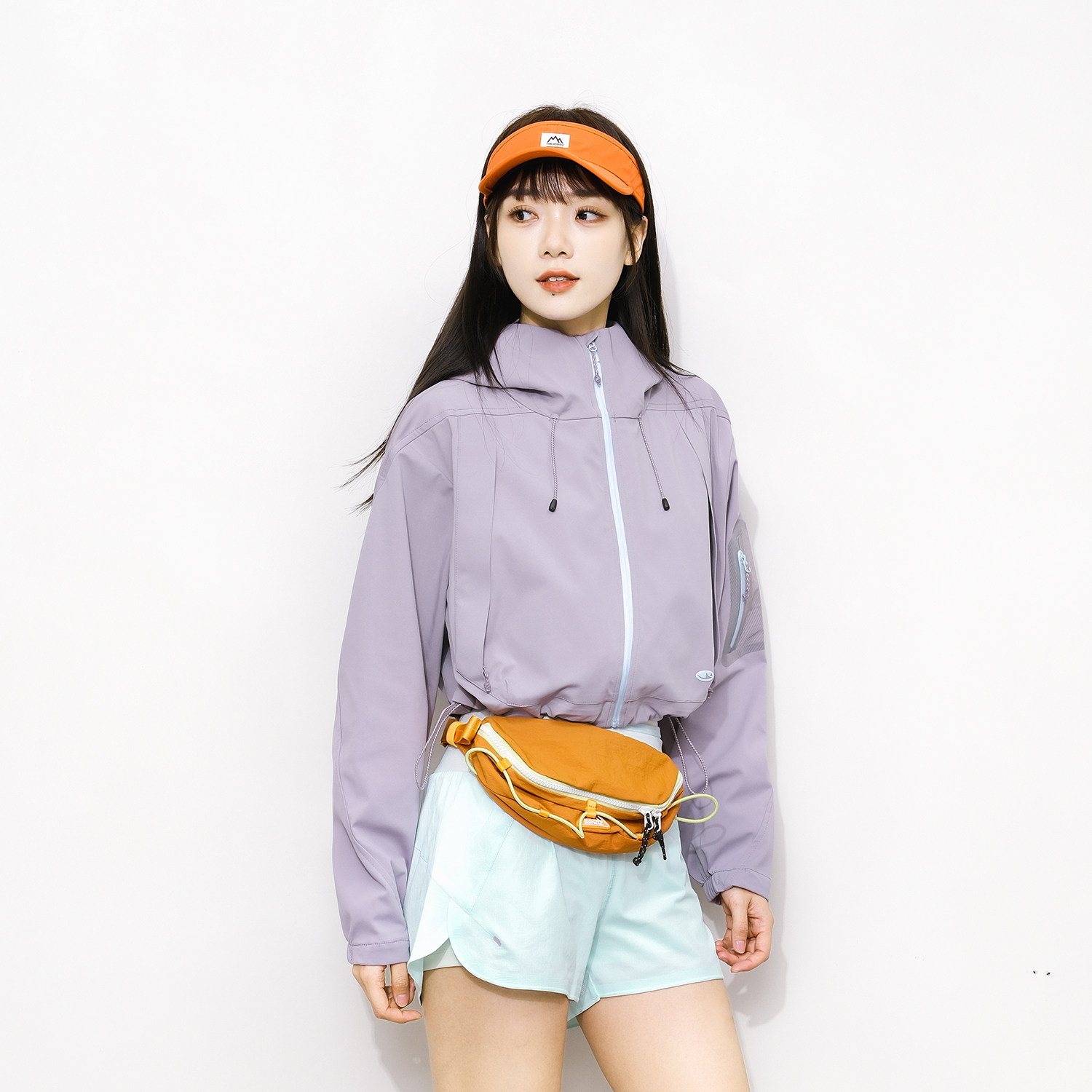 Epicsocotra山系软壳短款防水连帽压胶冲锋衣女徒步登山夹克外套
