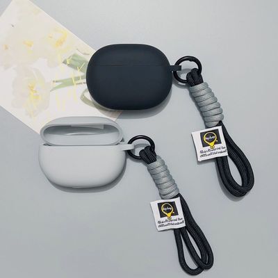 ins简约风适用魔音BeatsStudioBuds+蓝牙耳机保护套连体硅胶魔音BeatsStudioBuds耳机保护套软壳手绳黑白