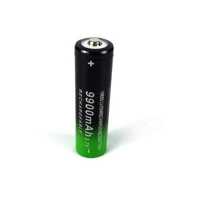 跨境18650锂电池9900mah平头尖头强光手电筒户外头灯充电电池3.7v