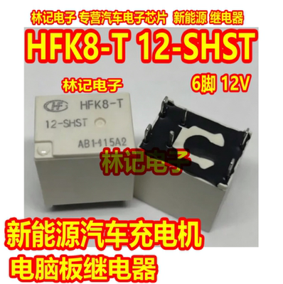 HFK8-T 12-SHST SHSPT 新能源汽车充电机电脑板继电器 6脚 12V