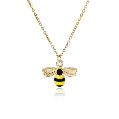 ndy Small Bee Necklace Women Animal Motif Pendant Chain Stat