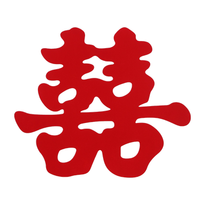 麦达令不干胶喜字自带背胶