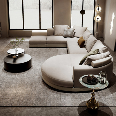 纳威意式极简布艺沙发大坪数转角u型意大利康纳利现代轻奢客厅