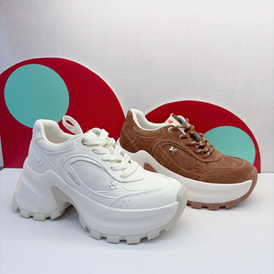 KISSCAT接吻猫9cm布蕾厚底老爹鞋26春新运动鞋老爹鞋女K76171A-50