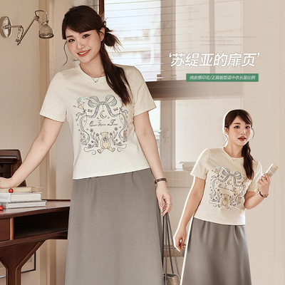 新款童趣正肩可爱印花短袖2026胖