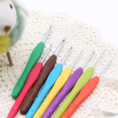 日本进口钩针编织工具可乐Clover彩色暧昧糖果钩针单支套装43-321