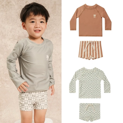 现货秒发 美国Rylee and Cru男儿童泳衣长袖防晒速干套装正品