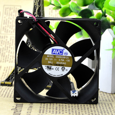 原装 AVC 8CM 8025 12V 0.70A DS08025B12U 双滚珠 2线 散热风扇