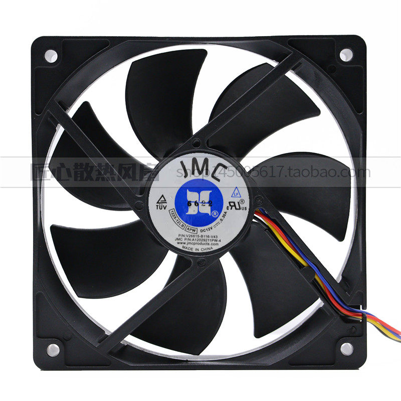 全新JMC 1225-12LB APW 12V 0.30A 12025 12CM 4线PWM散热风扇_虎窝淘