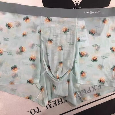 罗马世纪男士冰丝无痕抗菌平角裤