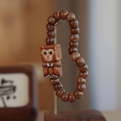 库克蒜瓣大肠10毫米搭配鹿角根付猴子积木文玩手串佛珠手链时尚