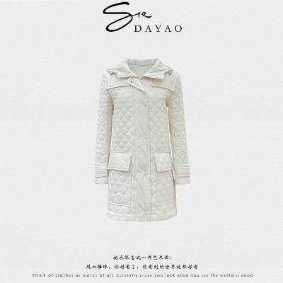 「DAYAO」25s秋季新款休闲时尚百搭菱格长袖中长款棉服WYA25980