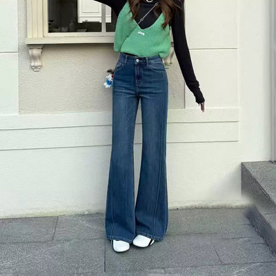 修身微喇牛仔裤弹力显瘦喇叭裤