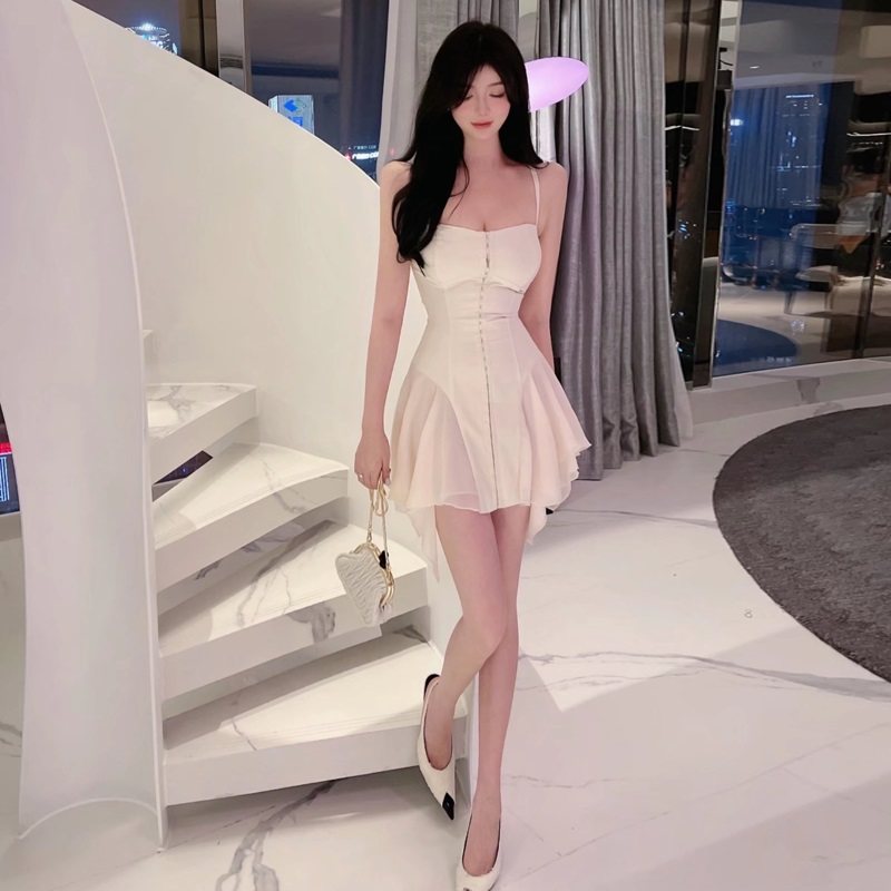 性感抹胸吊带裙2025新款夏季女高级感小个子短款连衣裙仙女公主裙