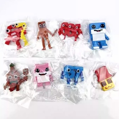 steal a brainrot山海经联动手办幼年蓝粉鲨鱼木棍人9号房子公仔