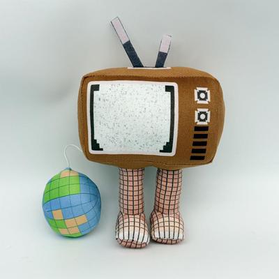 跨境新品steal a brainrot偷走脑腐电视机地球毛绒玩具马赛克公仔