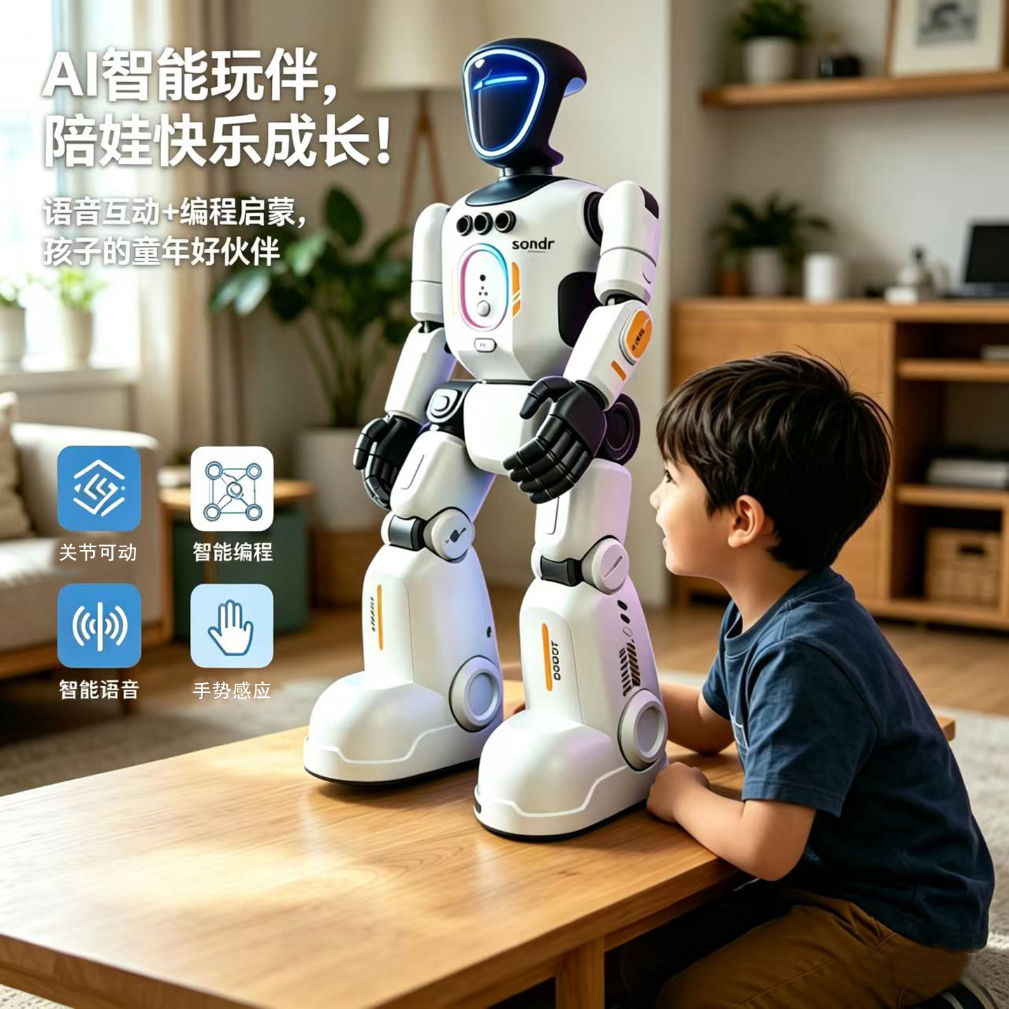 新款智能机器人儿童AI人工编程早教跳舞电动遥控玩具男孩生日礼物